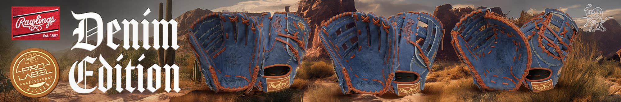 Rawlings Heart of the Hide Pro Label Gloves: Denim Edition